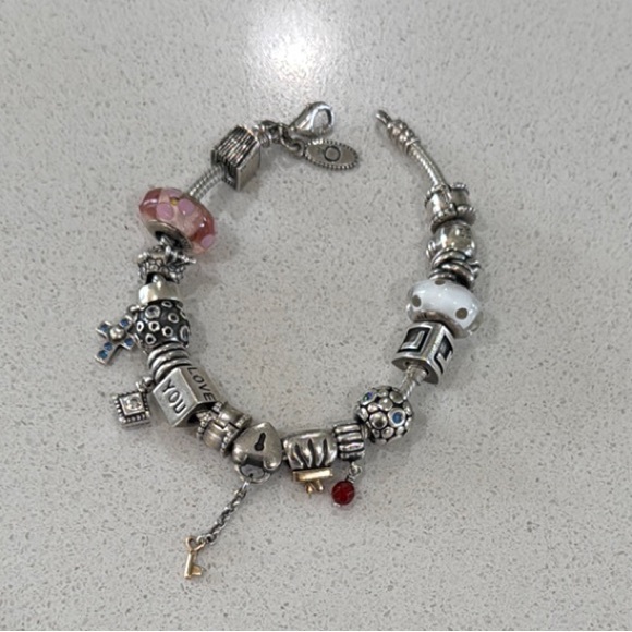 Pandora | Jewelry | Pandora Charm Bracelet With Multiple Charms | Poshmark